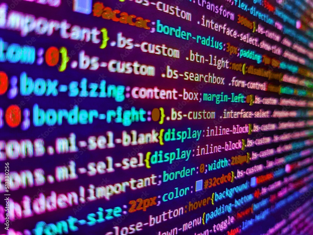 Html Css3 Source Code On Lcd Screen With Black Background Coding Programmer Abstract Background