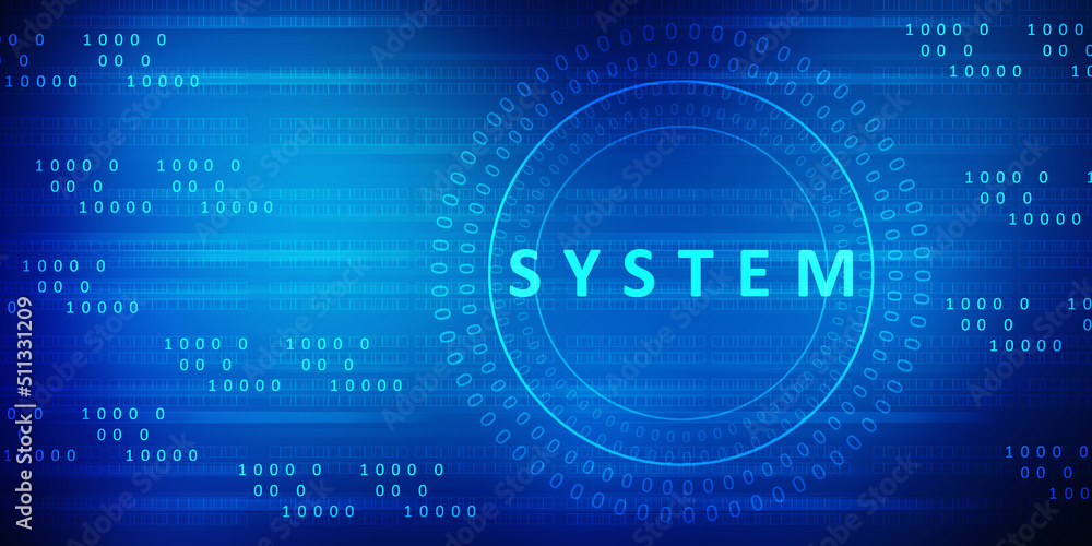 2d illustration abstract digital binary data on computer screen Stock ...