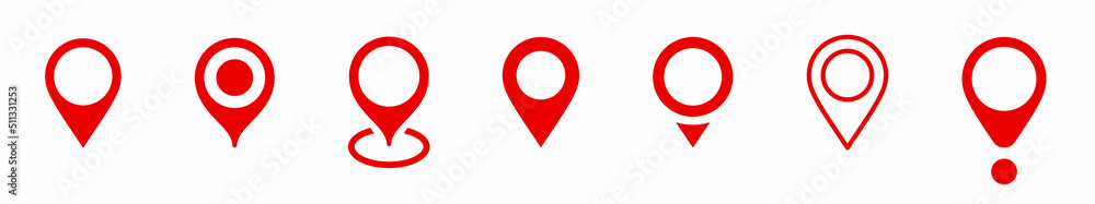 Set of Location pin icons. Modern map markers. Location mark icons. Map ...