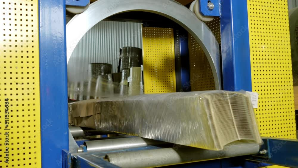 Enterprise. Automatic wrapping in a film of special products. Plant ...