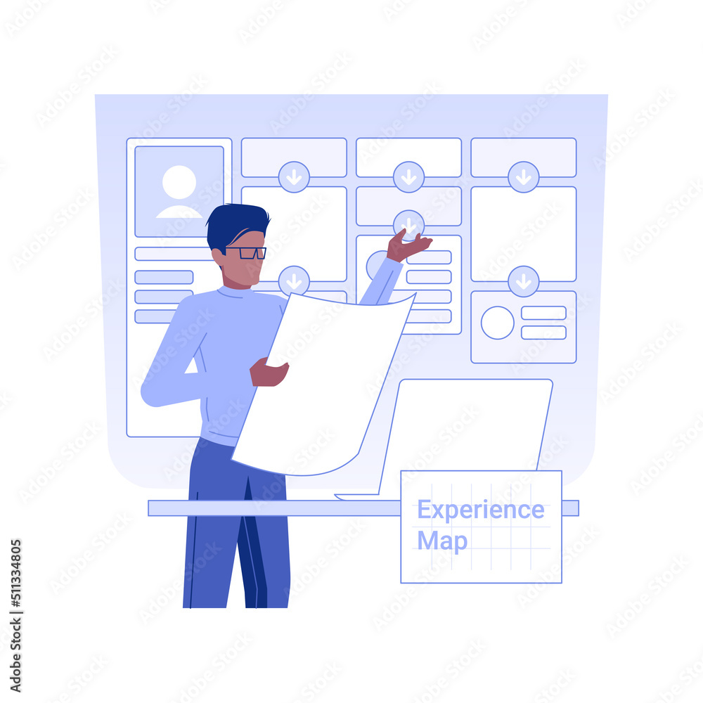 Experience maps isolated concept vector illustration. UX designer deals ...