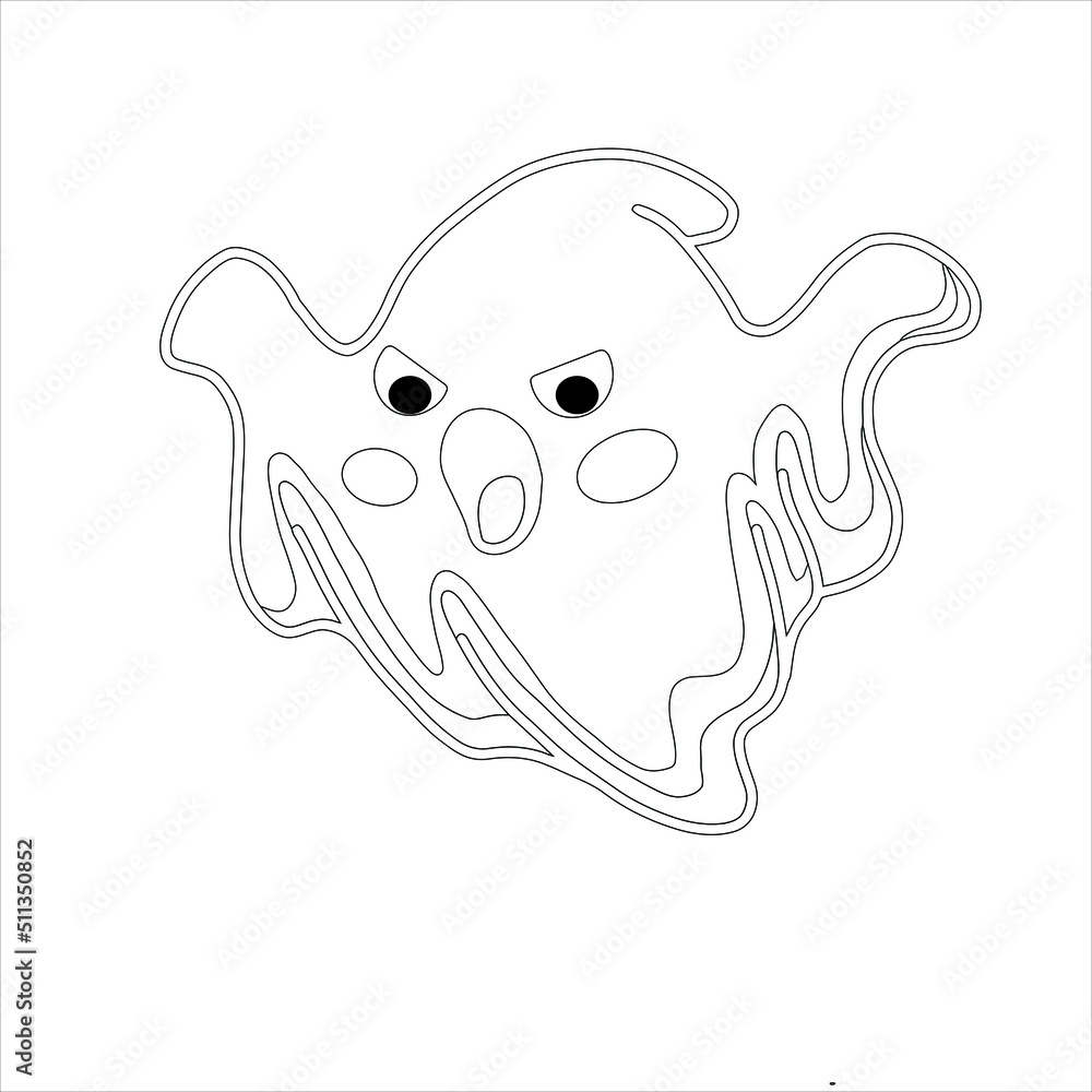 Ghost Coloring page For Kids Cartoon scary halloween Ghost , Pastel ...