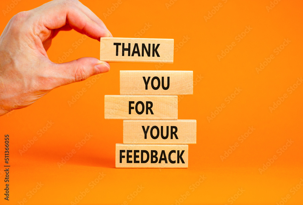 Thank you for feedback symbol. Concept words Thank you for your ...