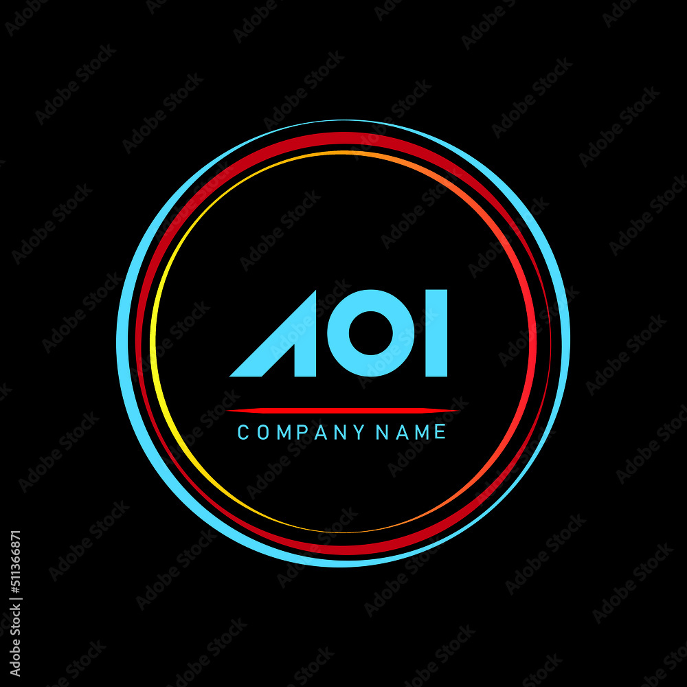 AOI ,A O I Alphabet Design With Creative Circles, AOI Letter Logo ...
