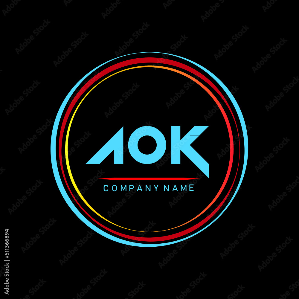 AOK ,A O K Alphabet Design With Creative Circles, AOA Letter Logo ...