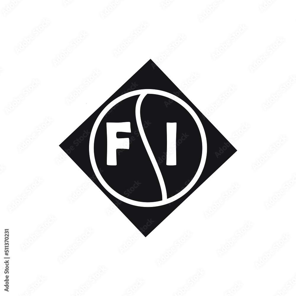 FI letter logo design on white background. FI creative initials letter ...
