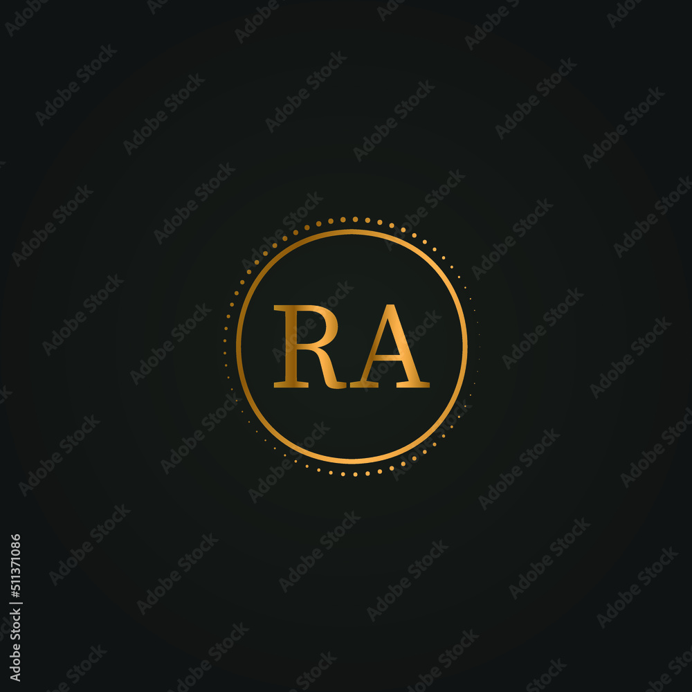 RA letter design for logo and icon.RA typography for technology ...