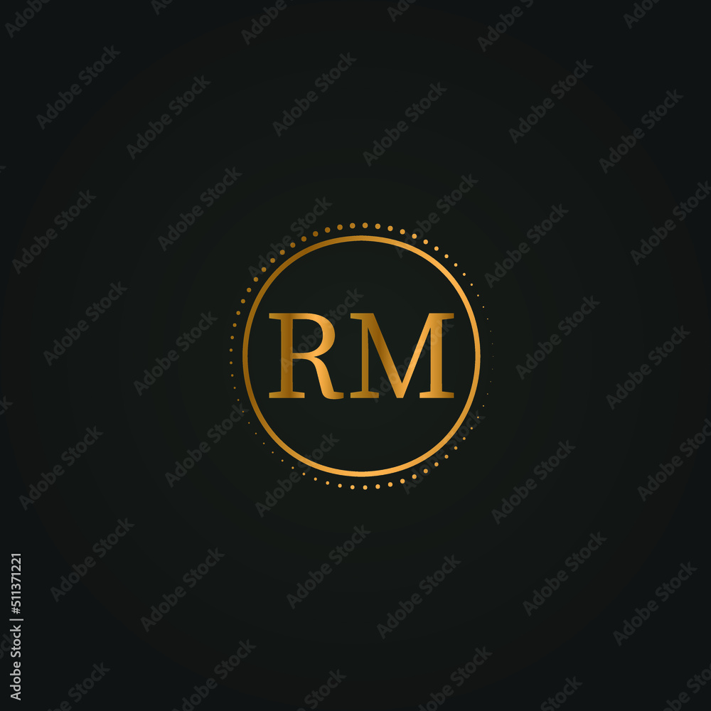 RM letter design for logo and icon.RM typography for technology ...