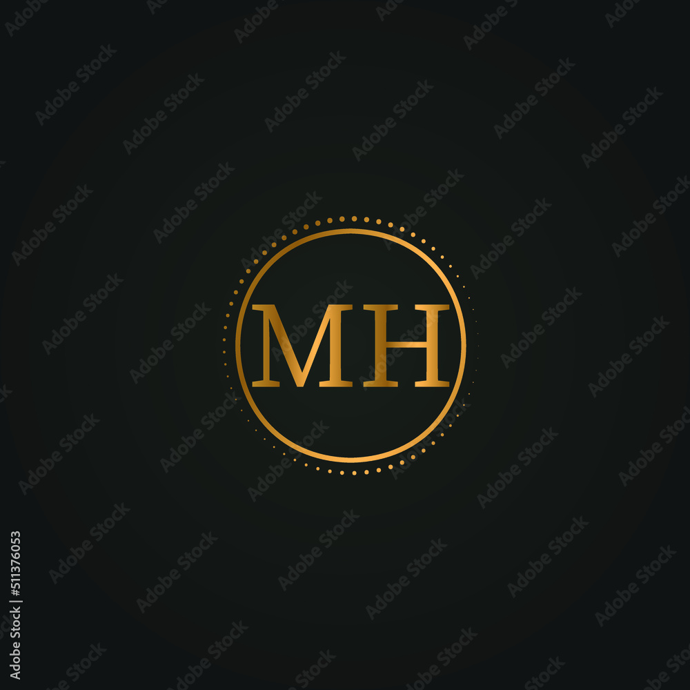 MH letter design for logo and icon.MH typography for technology ...