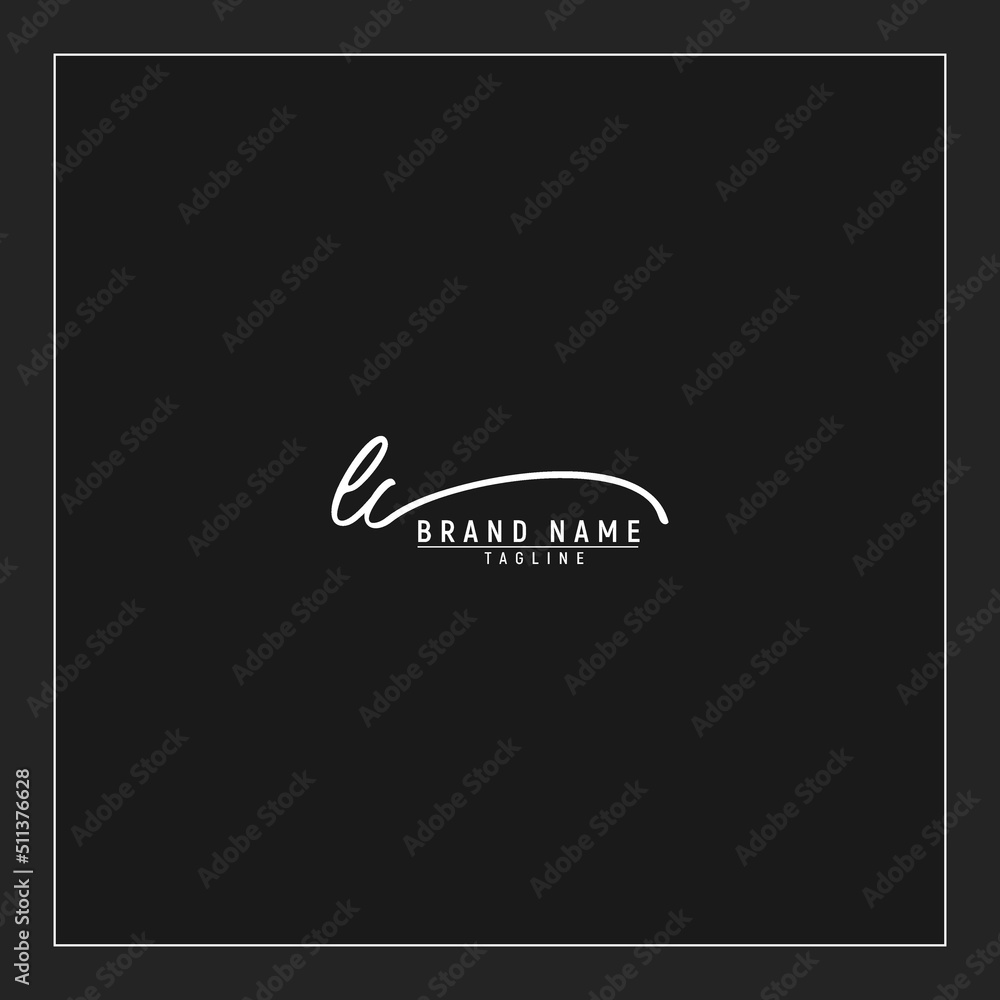 initials LC logo design signature monogram handwriting vector graphic ...