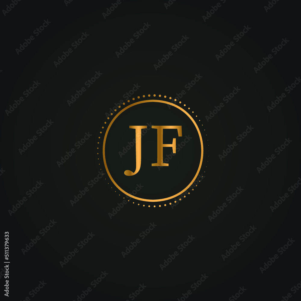 JF letter design for logo and icon.JF typography for technology ...