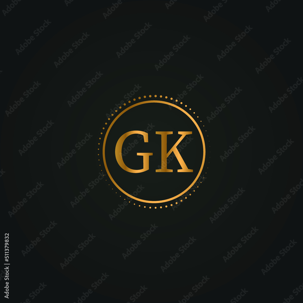 GK letter design for logo and icon.GK typography for technology ...