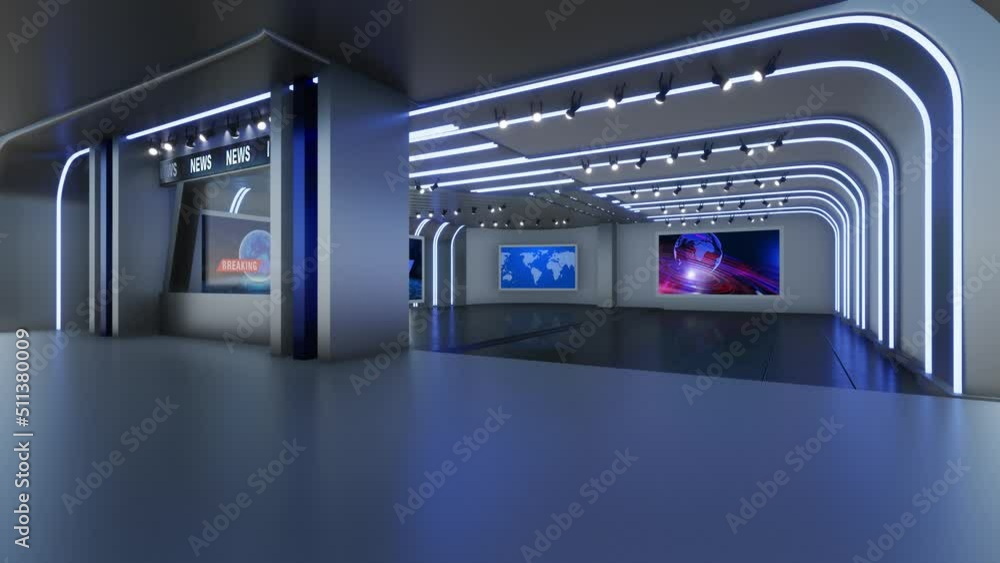 3D TV Virtual Studio Background Loop Stock Video | Adobe Stock