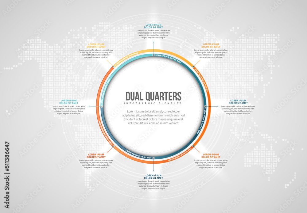 Dual Quarters Infographic Stock Template | Adobe Stock