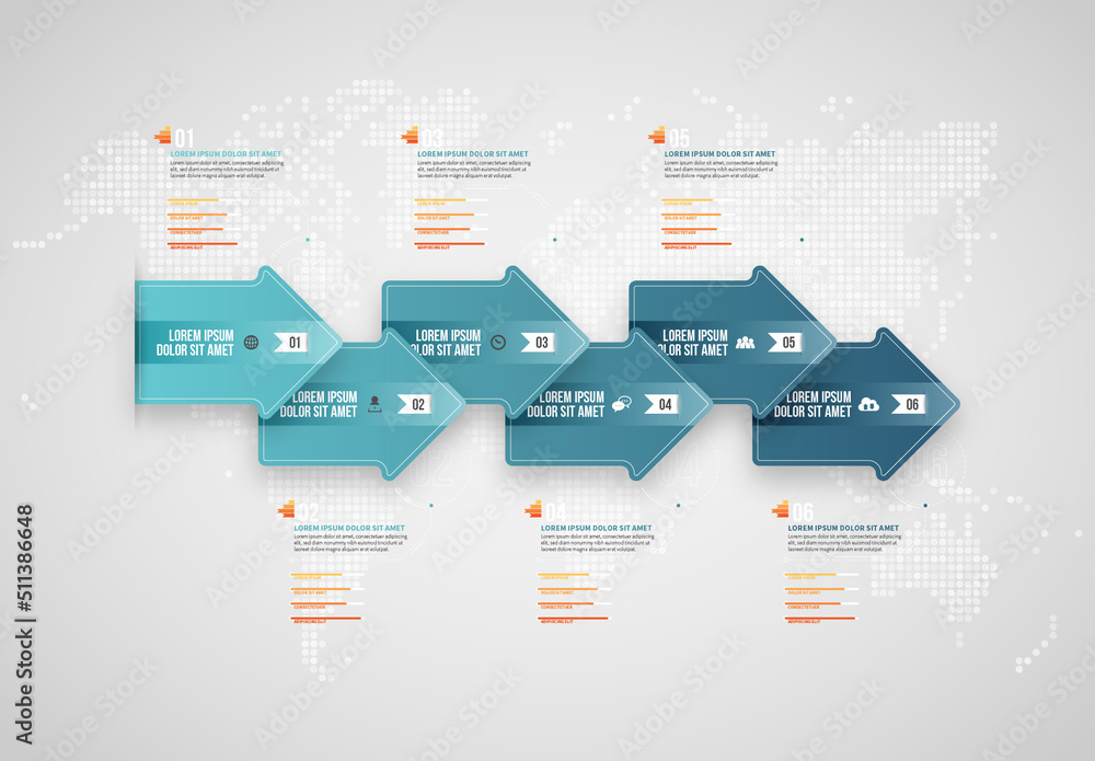 Arrow Processes Infographic Stock Template | Adobe Stock