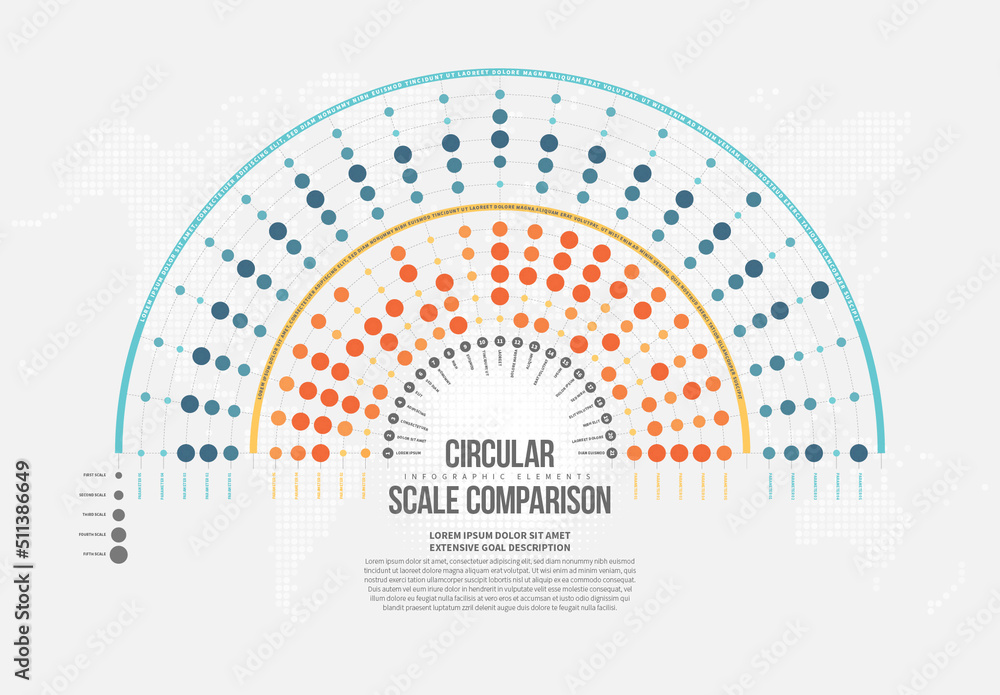 Circular Scale Comparison Infographic Stock Template | Adobe Stock
