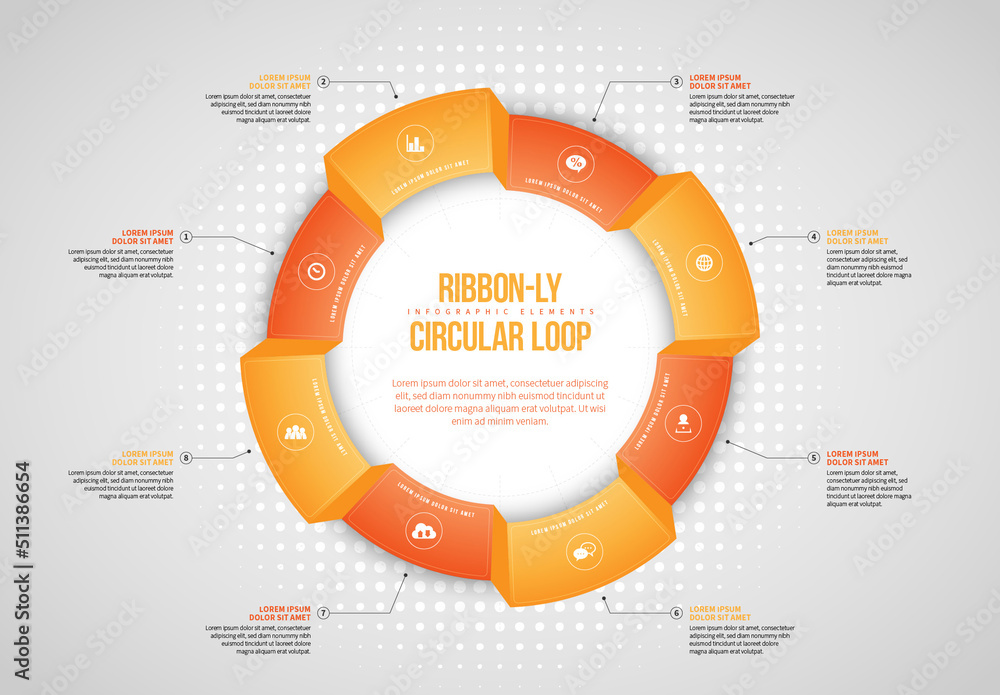 Ribbony Circular Loop Infographic Stock Template | Adobe Stock