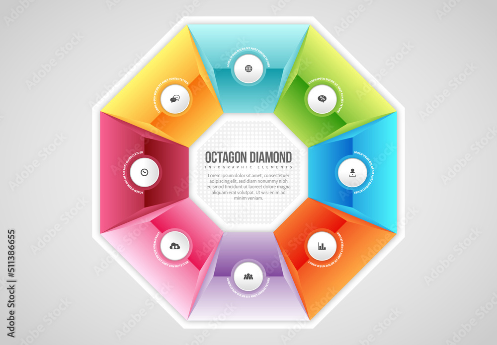 Octagon Diamond Infographic Stock Template | Adobe Stock
