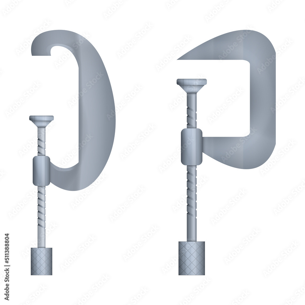 C-clamp G-clamp. Tool for work. Set of instruments. Vector illustration ...