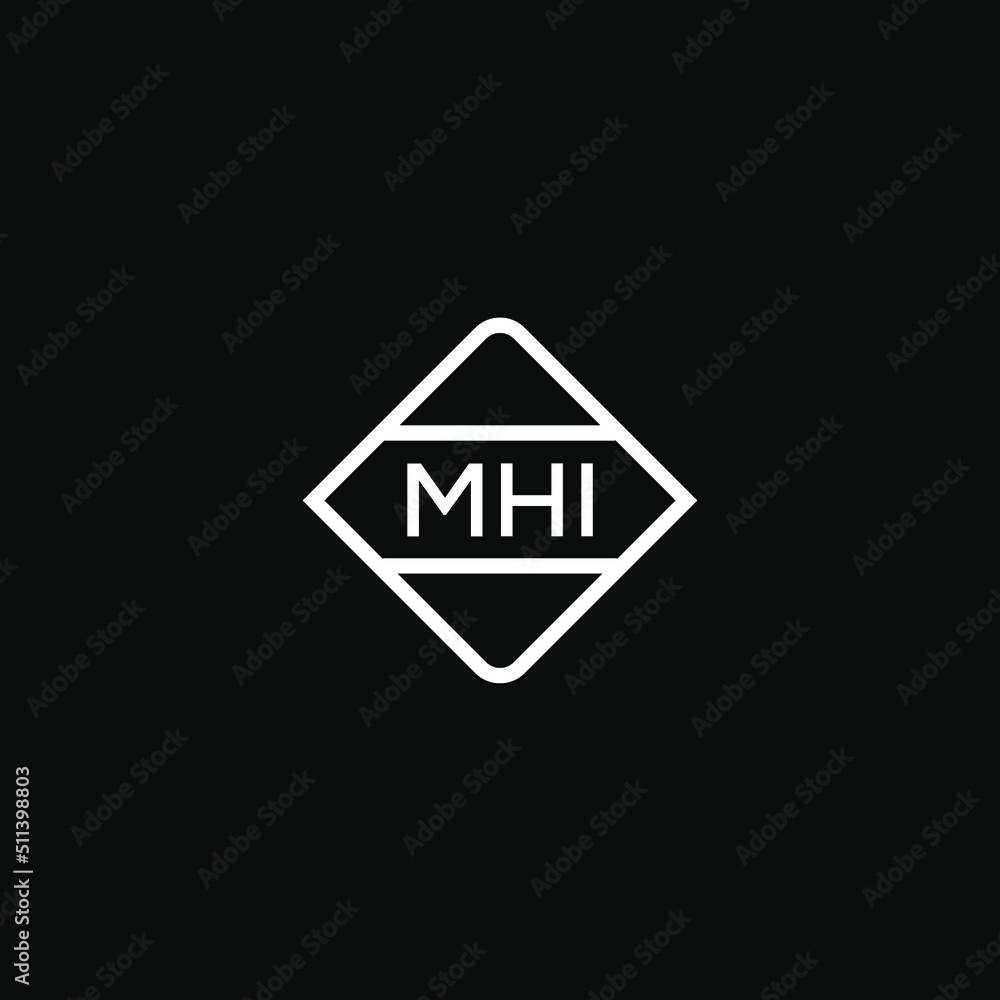 MHI letter design for logo and icon.MHI typography for technology ...