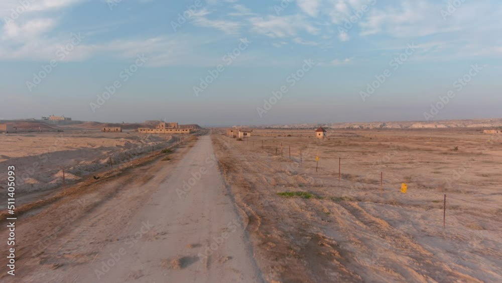 Aerial view over Qasr al-Yahud or The land of the monasteries, israel ...