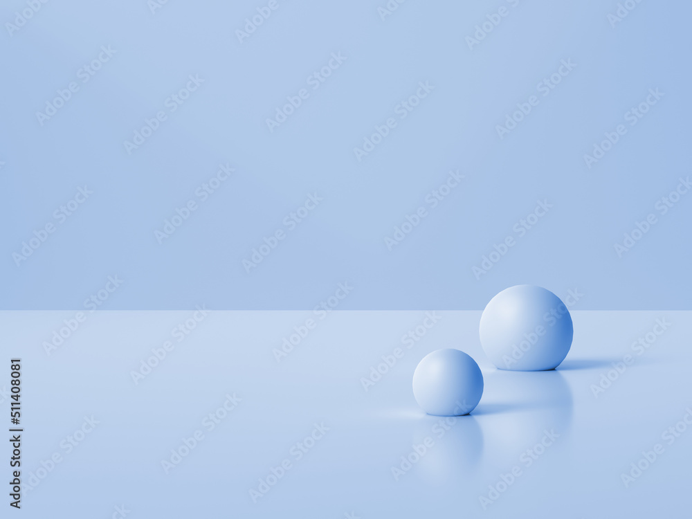 Background image of a simple space where spheres are placed. Stock ...