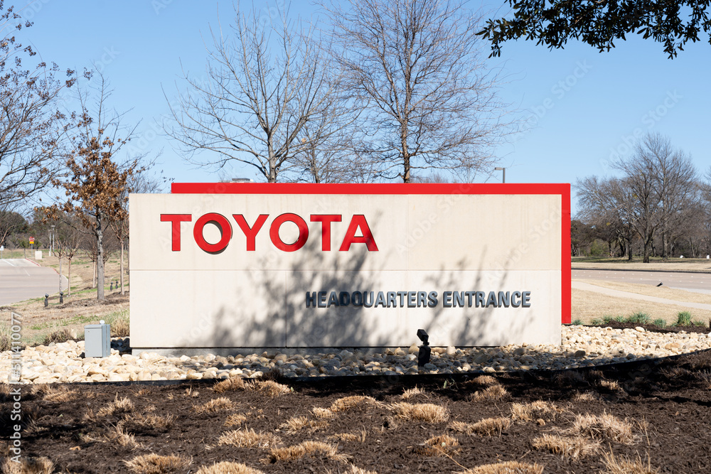 Plano, Texas, USA - March 19, 2022: The sign of Toyota North America ...