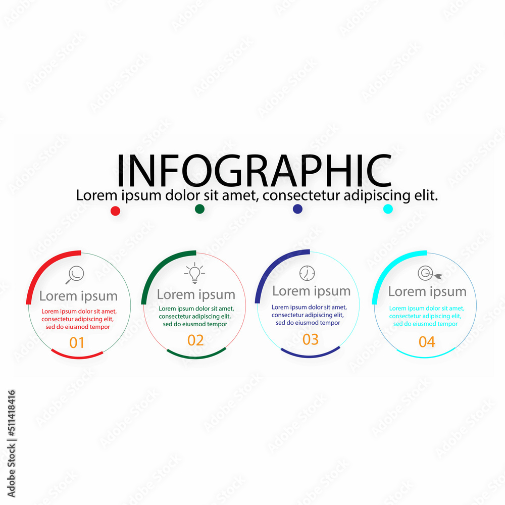 infographic, step, element, option, presentation, process, 4, business ...
