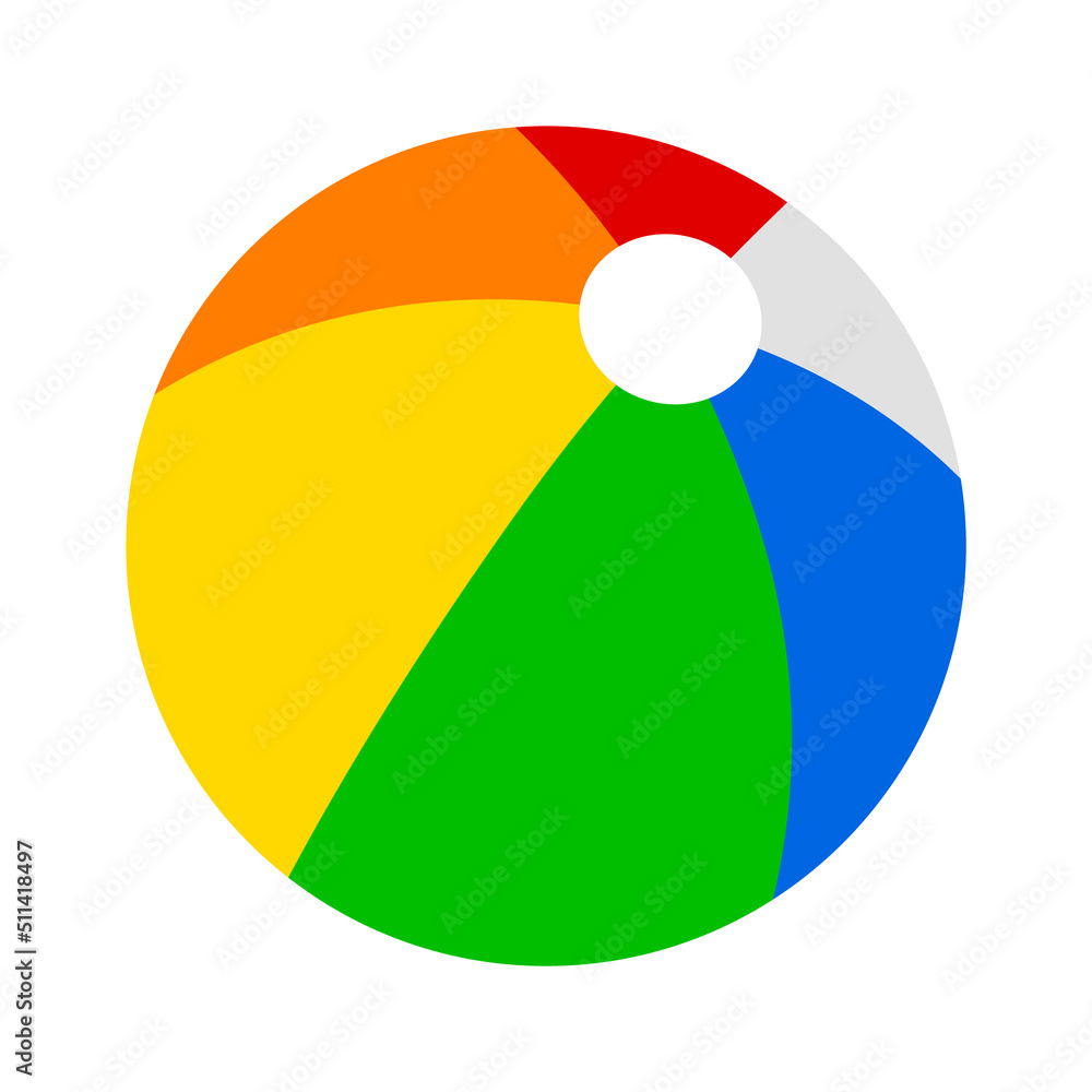 Beach ball or beachball flat vector color icon for apps and websites ...