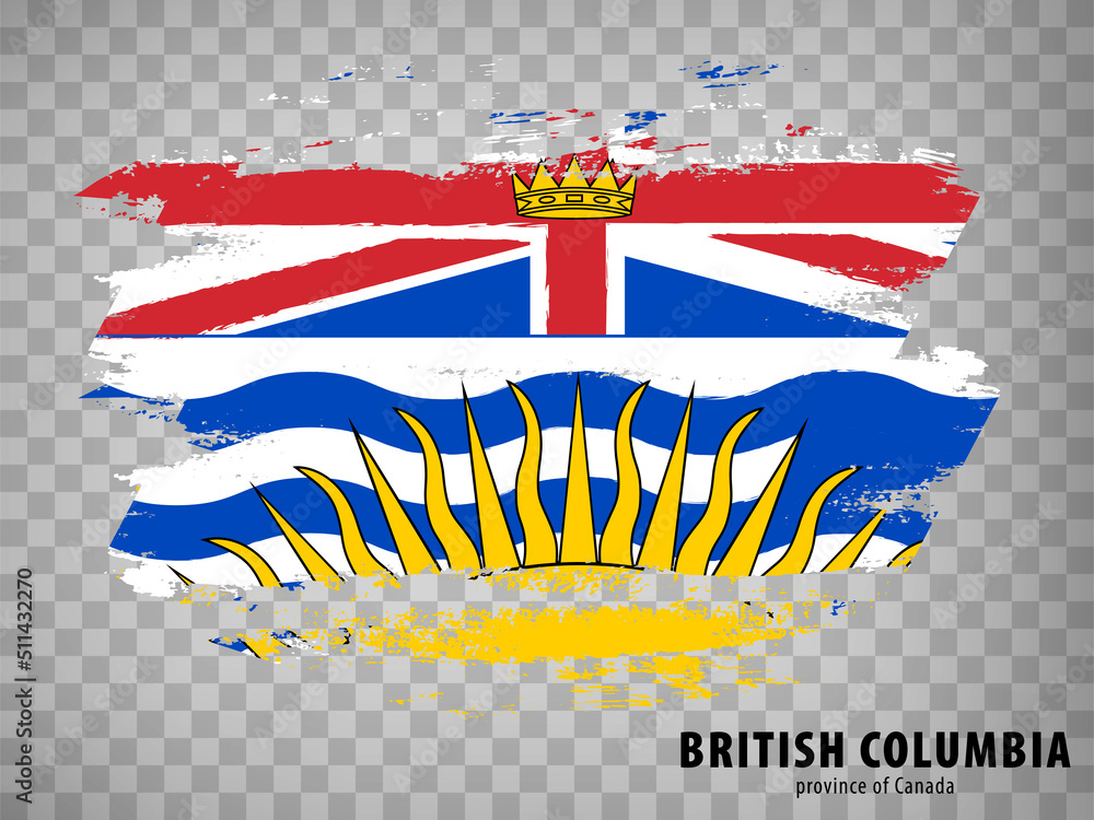 Flag of British Columbia from brush strokes. Canada. Flag Province of ...