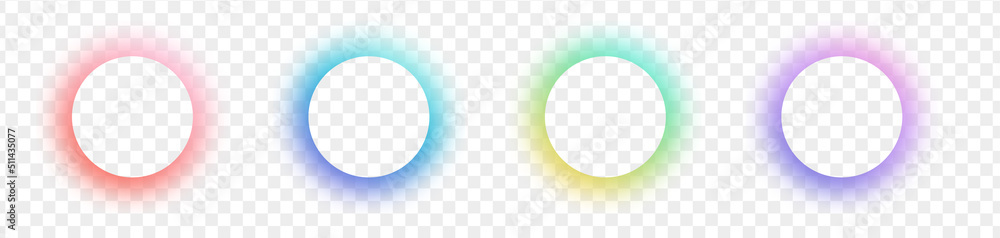 Shining circle frame with gradient isolated on transparent background ...
