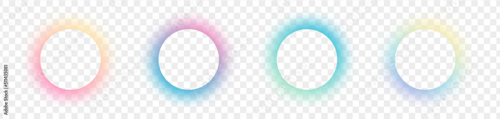 Shining circle frame with gradient isolated on transparent background ...