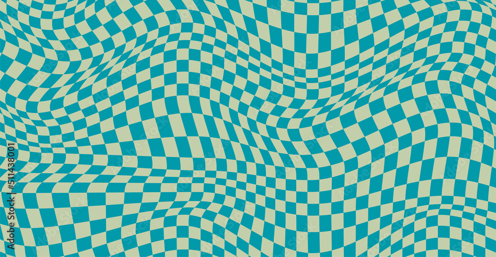 Checkered background with distorted squares Stock Vector | Adobe Stock