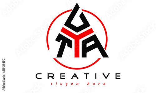 Obraz na płótnie TUA three letter creative triangle shape in circle ...