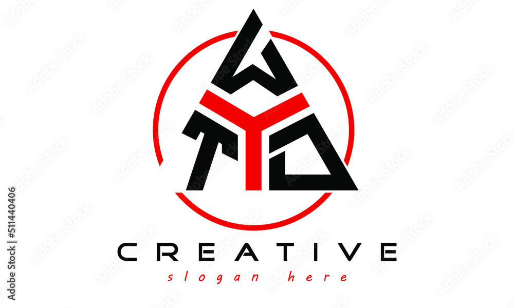 TWD three letter creative triangle shape in circle logo design vector ...