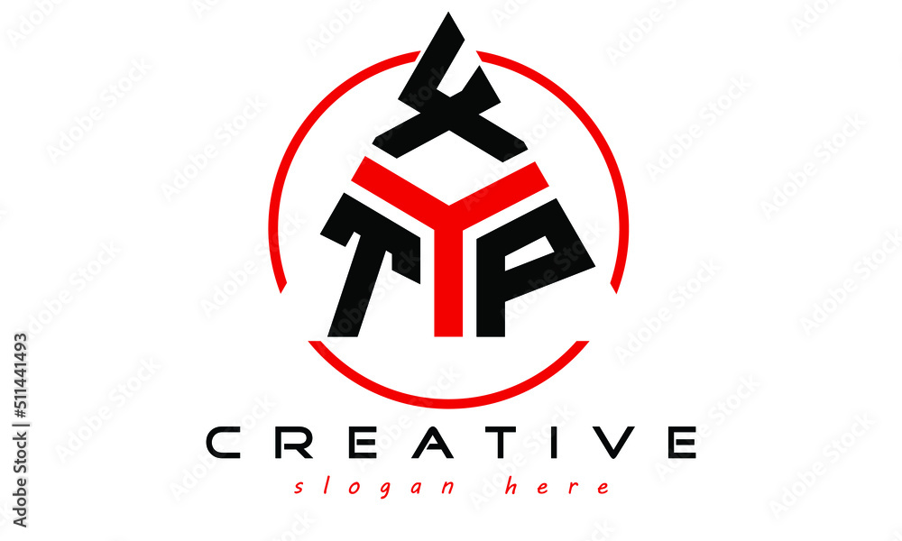 TXP three letter creative triangle shape in circle logo design vector ...