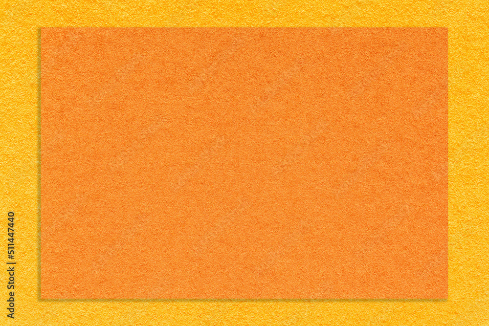 Texture of craft orange color paper background with yellow border ...