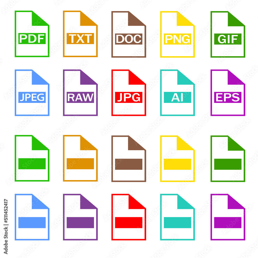 Symbol set file formats. Set of Document File Formats icons. File ... Symbol set file formats. Set of Document File Formats icons. File ...