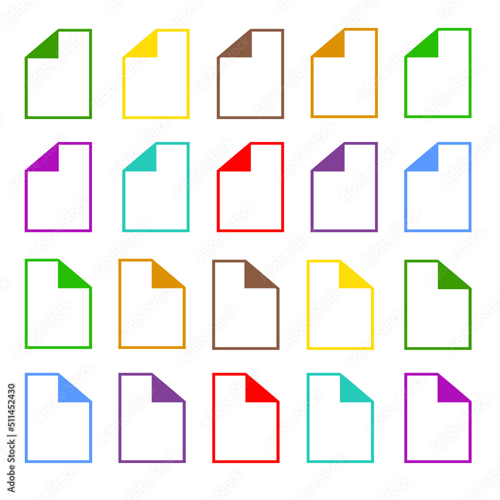 Symbol set file formats. Set of Document File Formats icons. File extensions diverse icons set ...