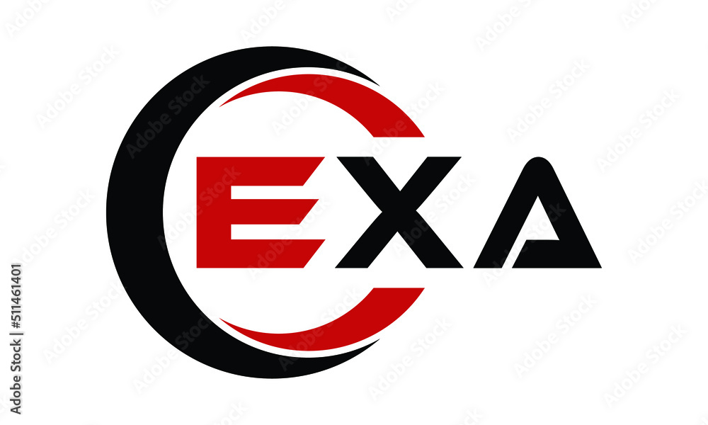 EXA three letter swoosh logo design vector template | monogram logo ...