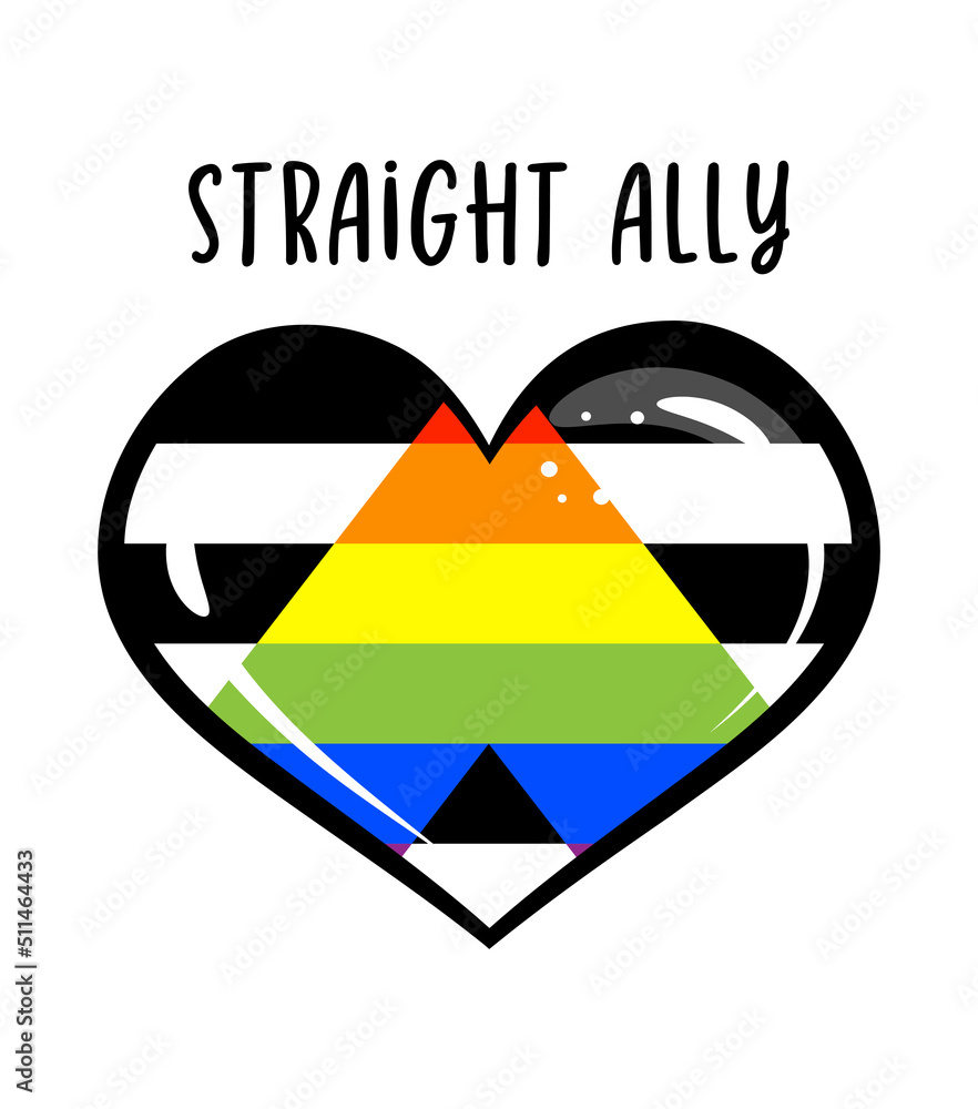Large Vector Heart In Lgbt Ally Pride Flag Colors Lgbt Ally 56 Off
