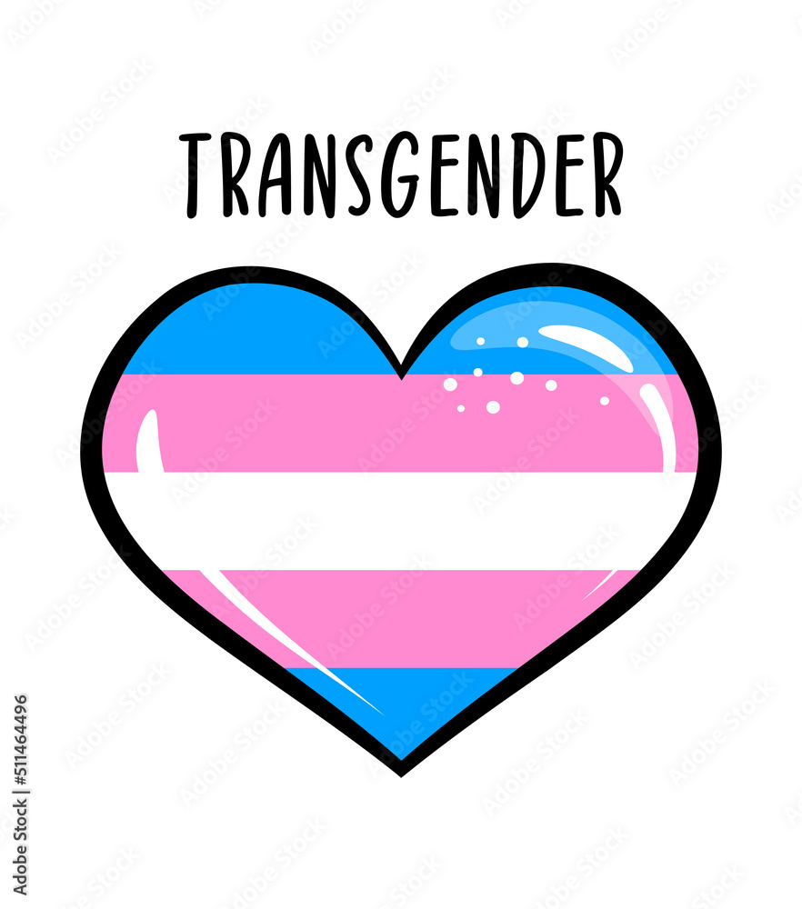 Transgender heart symbol - Rainbow heart sticker Pride Banner. LGBT ...