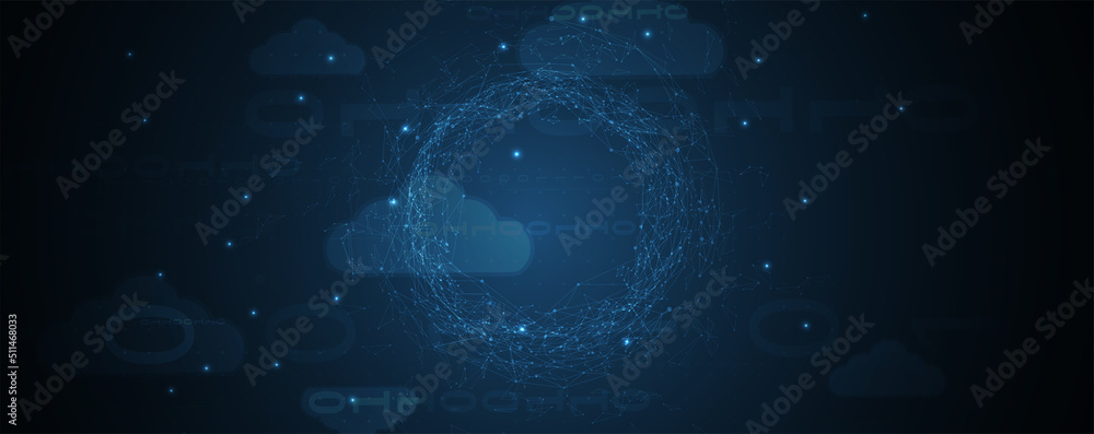 Cloud technology. Integrated digital web concept background Stock ...