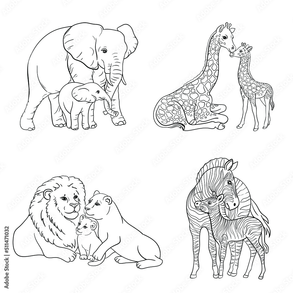 African Animals Clipart Black And White