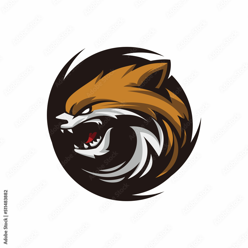 swirl angry beast wolf logo design Stock Vector | Adobe Stock
