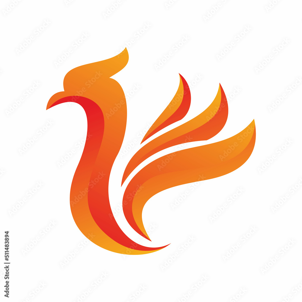 flame phoenix logo design Stock Vector | Adobe Stock