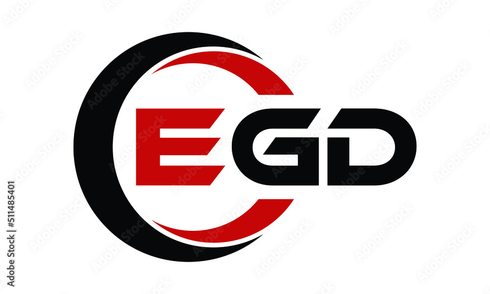EGD three letter swoosh logo design vector template | monogram logo ...