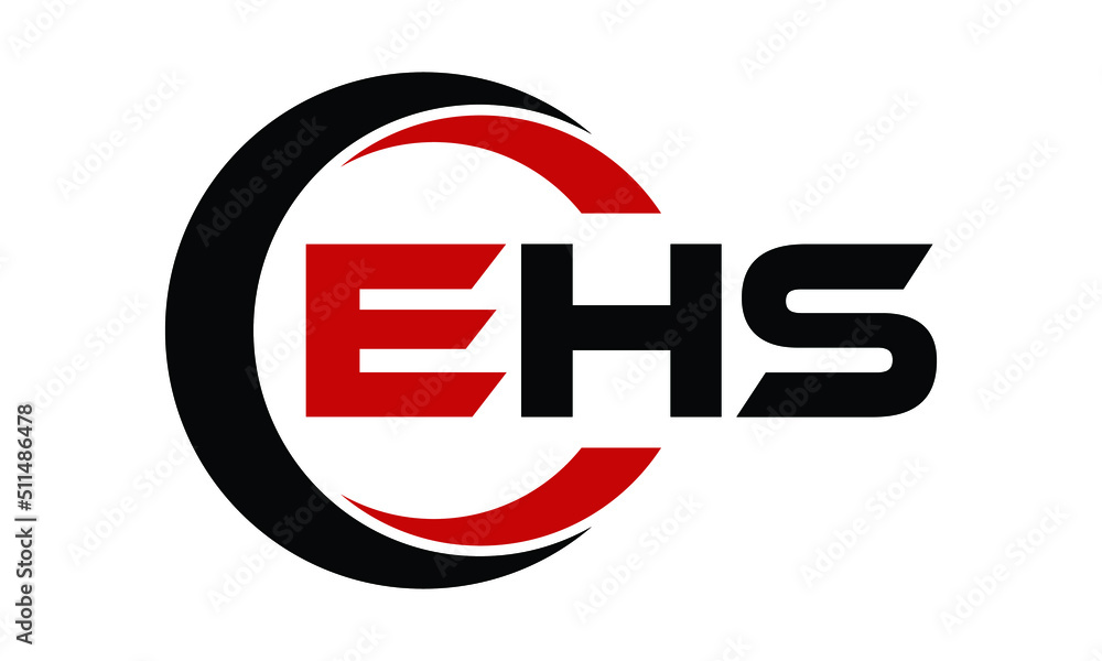 EHS three letter swoosh logo design vector template | monogram logo | abstract logo | wordmark ...