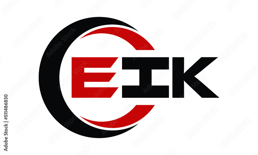 EIK three letter swoosh logo design vector template | monogram logo ...