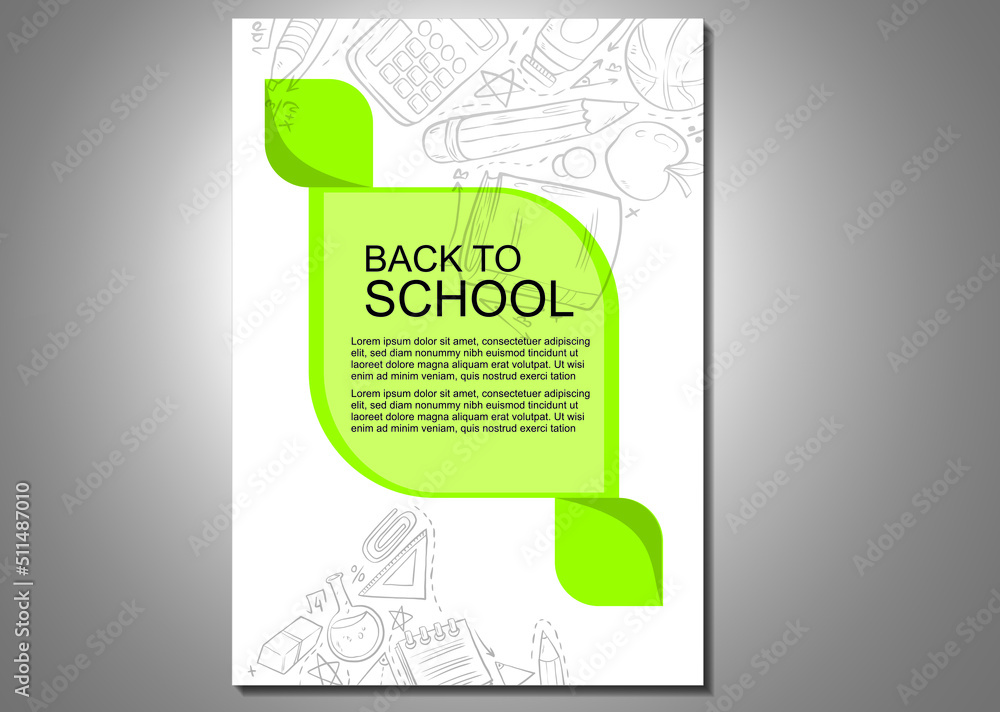 Back to school brochure vector cartoon template, educational leaflet ...